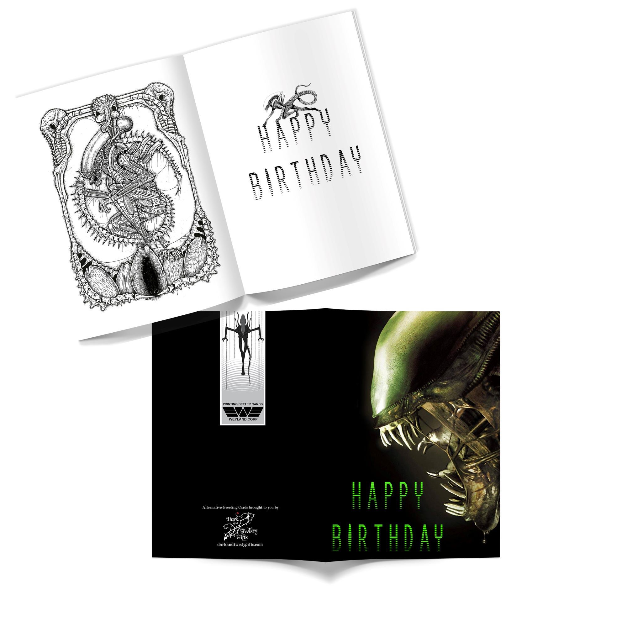 Xenomorph Alien Birthday Card: Jonesy Cat Sci-fi Art (A5 Size) - Etsy UK
