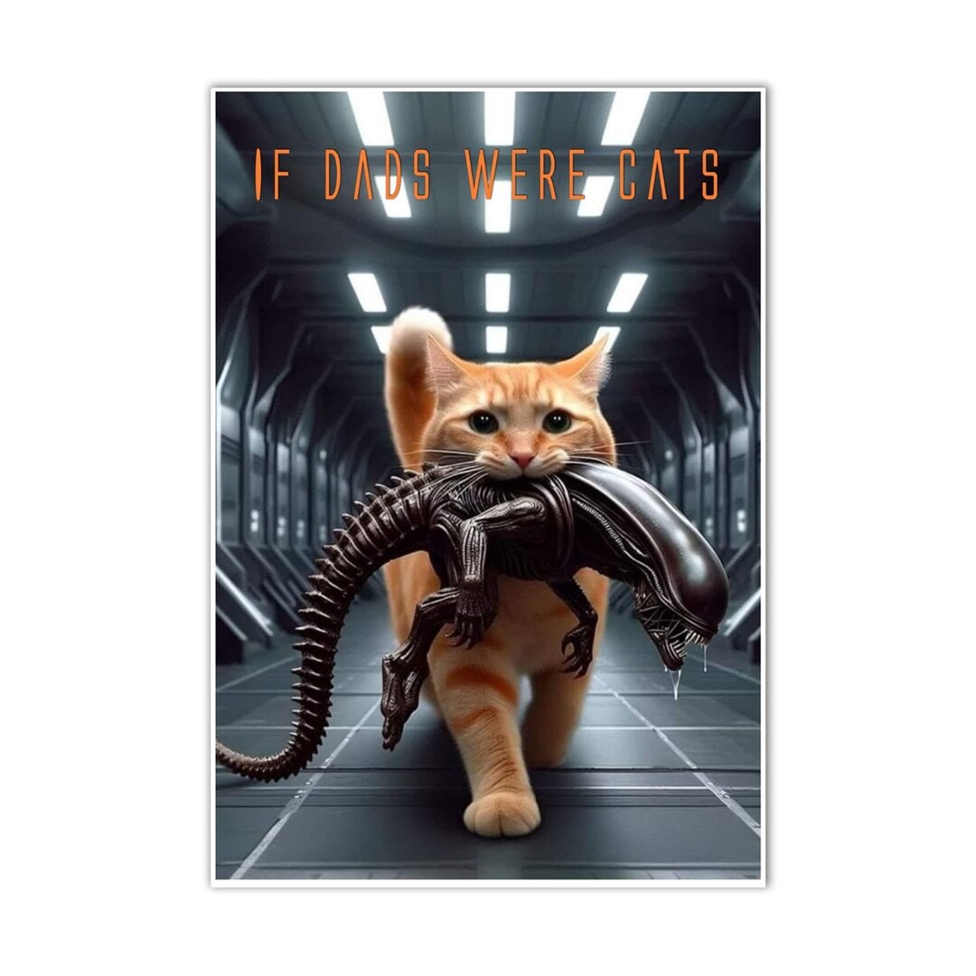 Jones the Cat Father's Day Card, Alien Father's Day Card, Alien ...