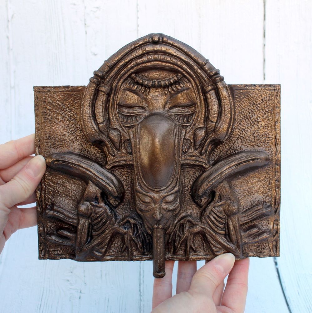 H R Giger Alien Cold Cast Bronze Resin Wall Plaque Tribute Artwork ...