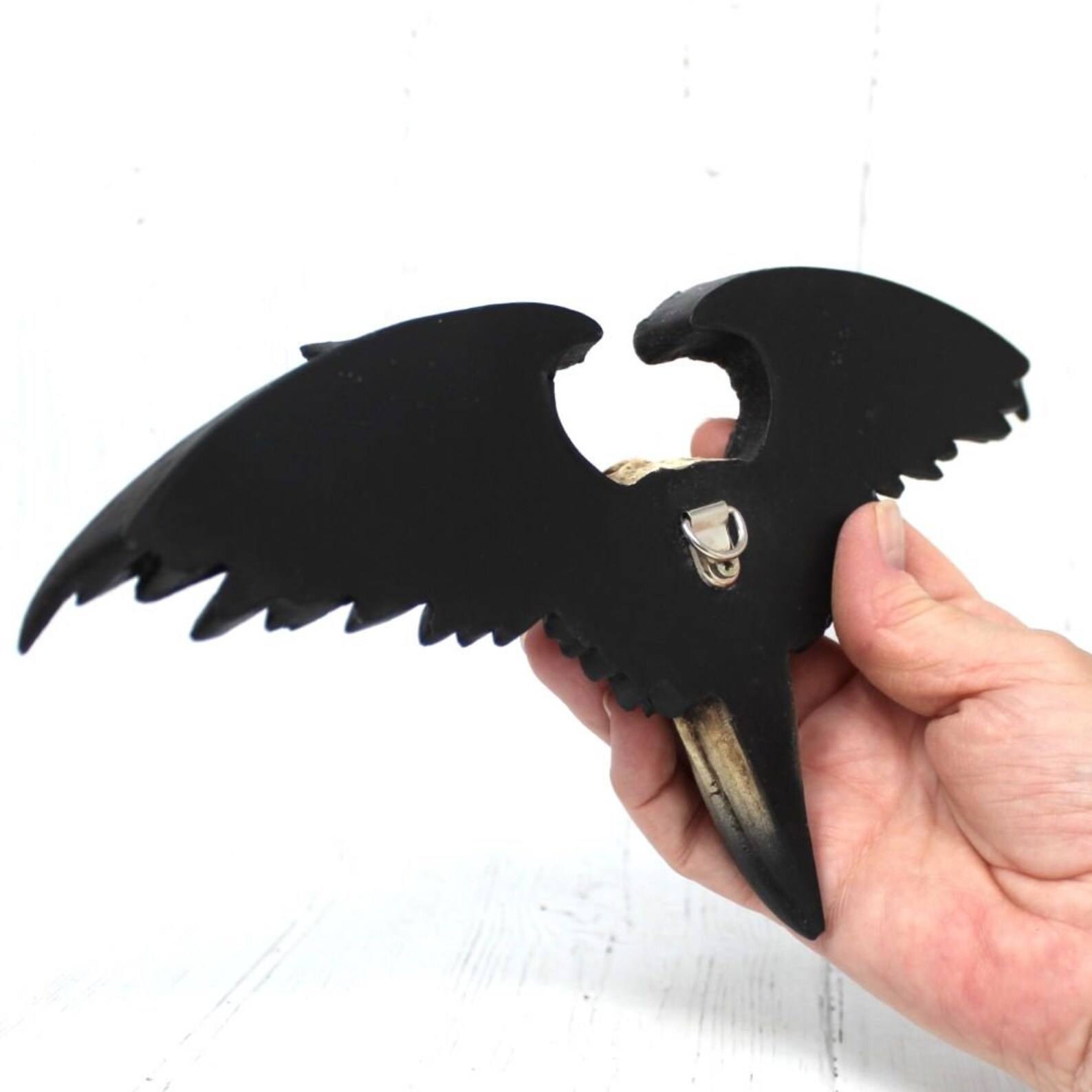 Winged Raven Skull, Afterlife Totem of the Elysian Corvid, Wall Mounted ...