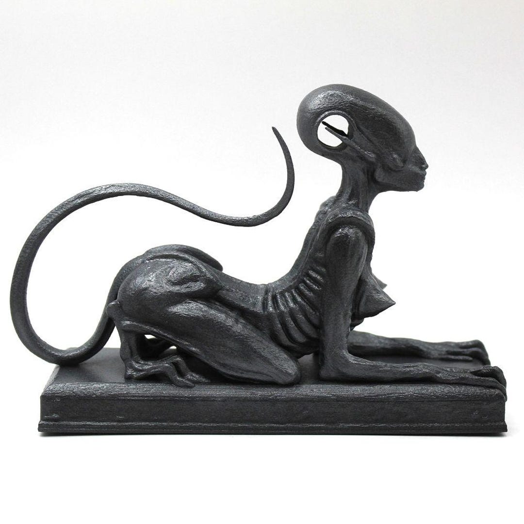 Hand Painted Alien Sphinx Figurine: HR Giger Xenomorph Desk Art - Etsy