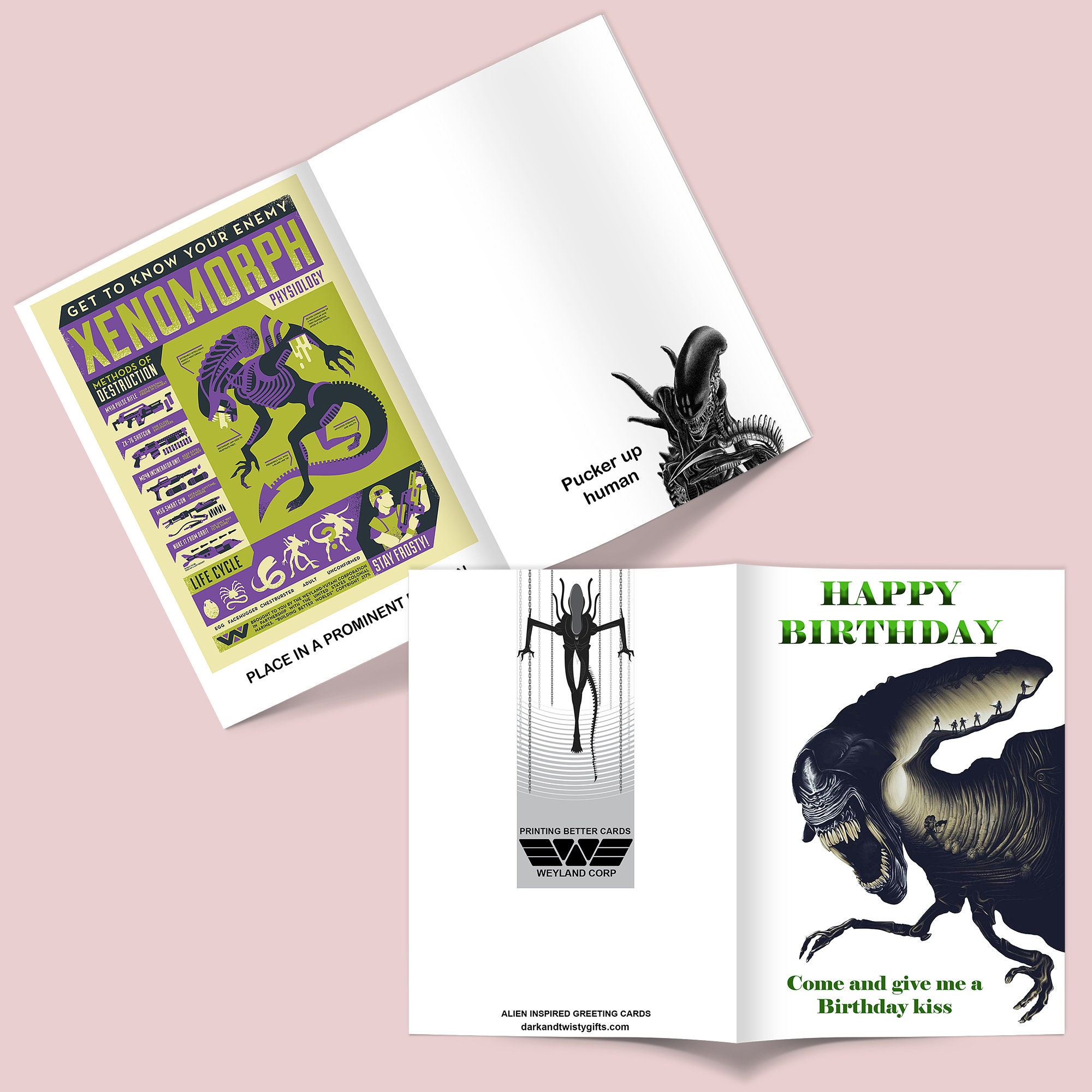 Xenomorph Alien Birthday Card Alien Queen Jones the Cat - Etsy
