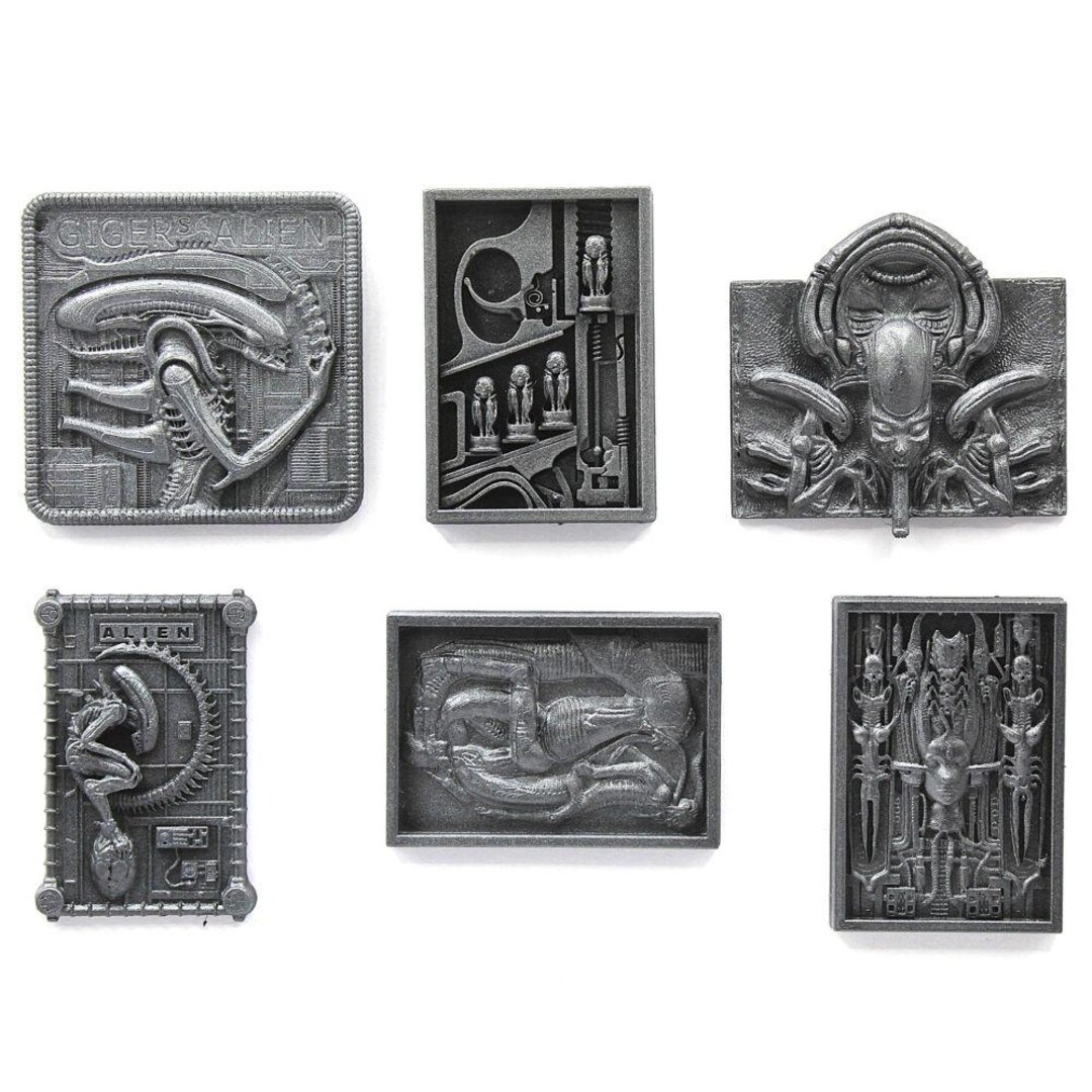 Alien Fridge Magnet SET of 6 Miniature Fridgelets HR Giger Li II, Birth ...