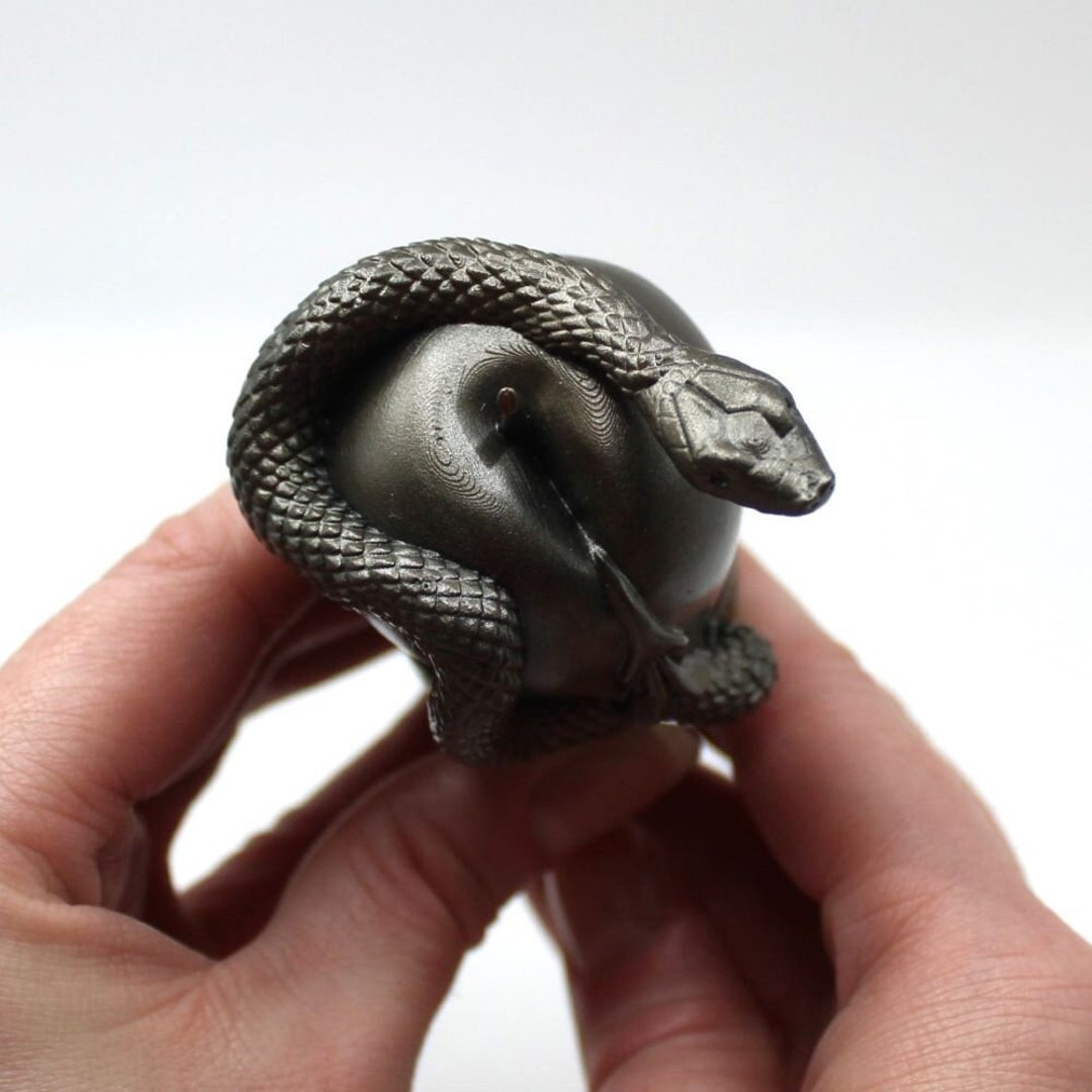 Original Sin Figurine: Serpent & Apple Desk Art or Bottle Stopper - Etsy
