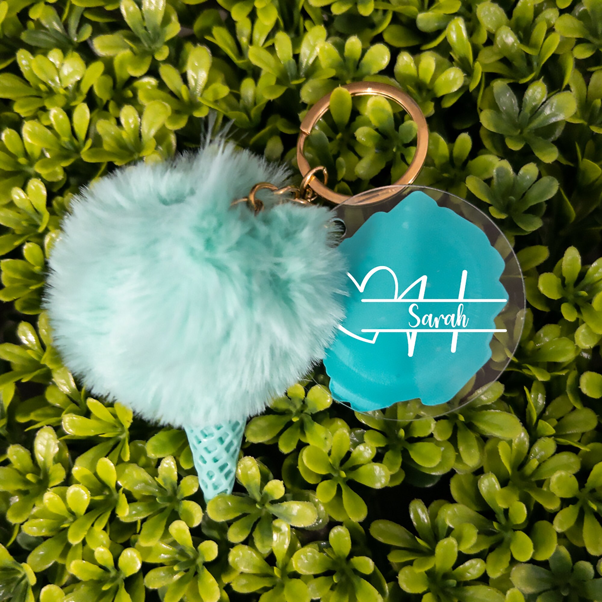 ICE CREAM CONE Keychain | Personalized Keychain | Personalized Bag Tag ...