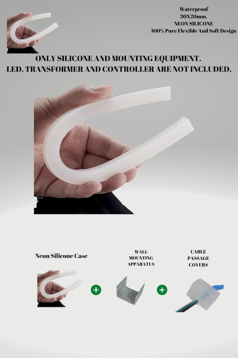 Neon Led 30x20mm Neon Slicone Case Led Neon Lighting Rgb - Etsy