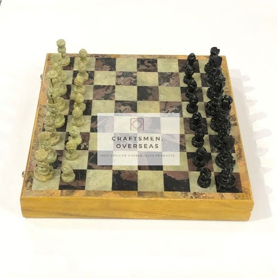 Marble Stone Chess Set Fine Game Board Soapstone Chess Pieces - Etsy