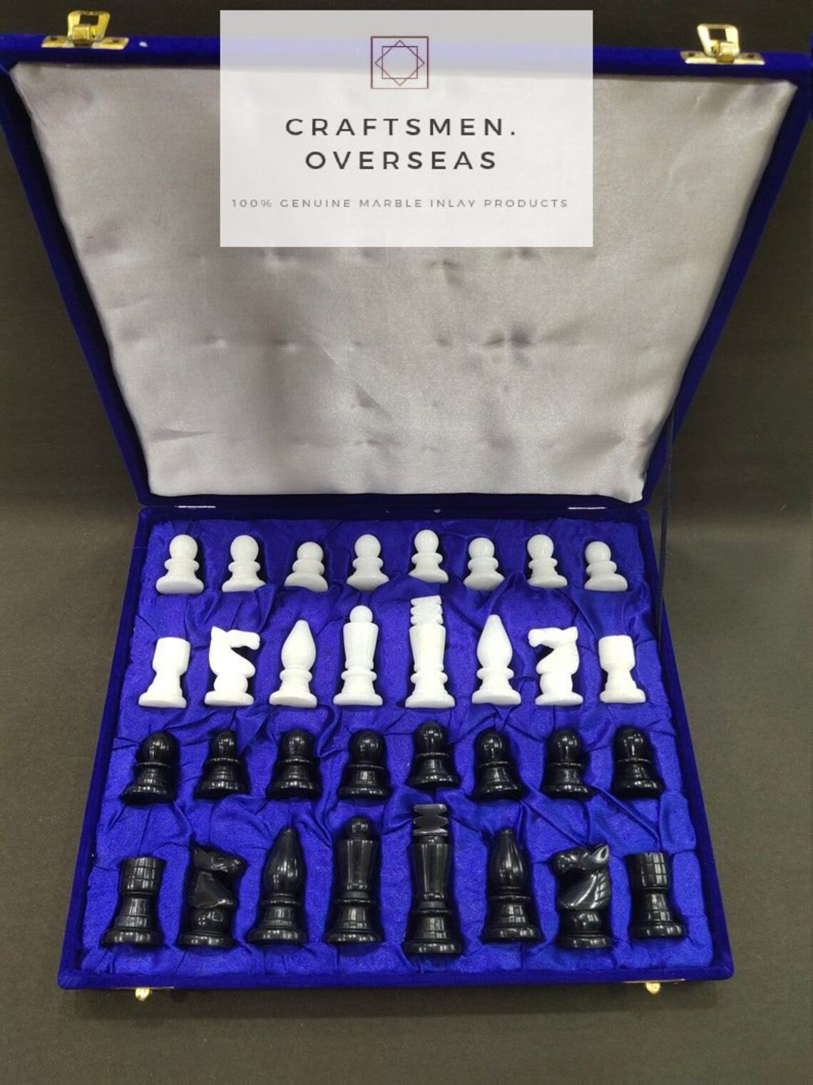 Handmade Marble Chess Set With Marble Chess Pieces. Marble Chess ...