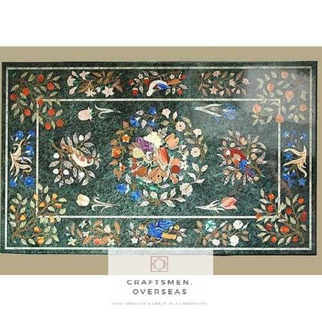 Green Marble Inlay Table Top for Dining Table ,center Table, Pietradura ...