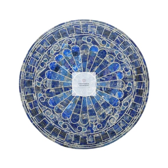 Blue Lapis Lazuli Marble Table Top Stone Inlay. Marble Table - Etsy