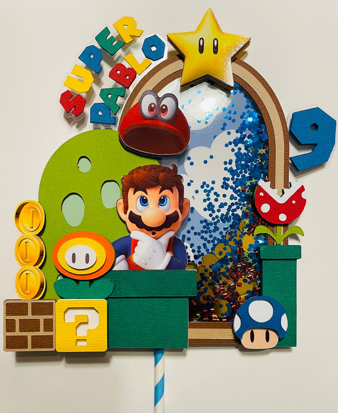 Personalized Super Mario Bros Cake Topper Shaker - Etsy