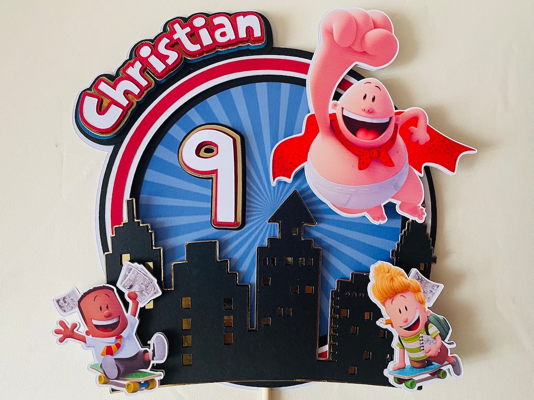 Personalized Captain Underpants Cake Topper - Etsy