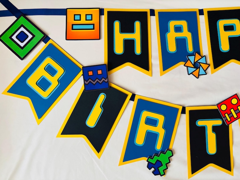 Geometry Dash Happy Birthday Banner - Etsy Israel