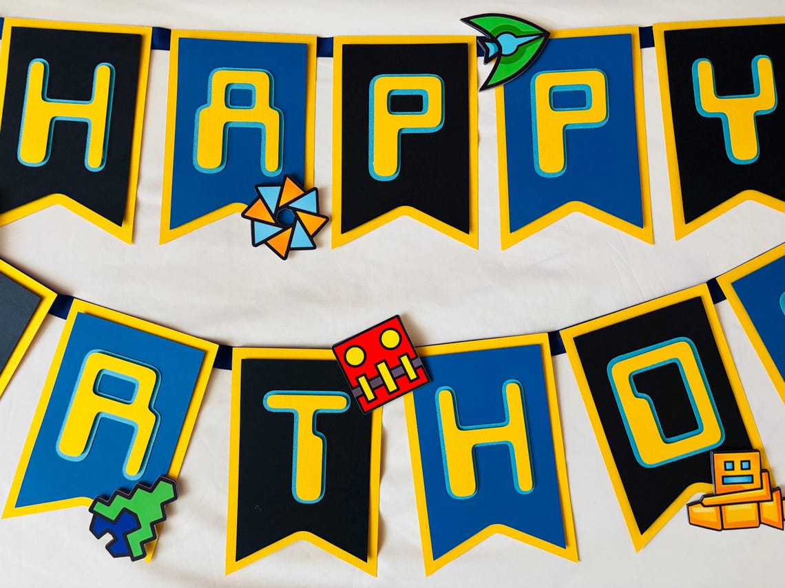Geometry Dash Happy Birthday Banner - Etsy