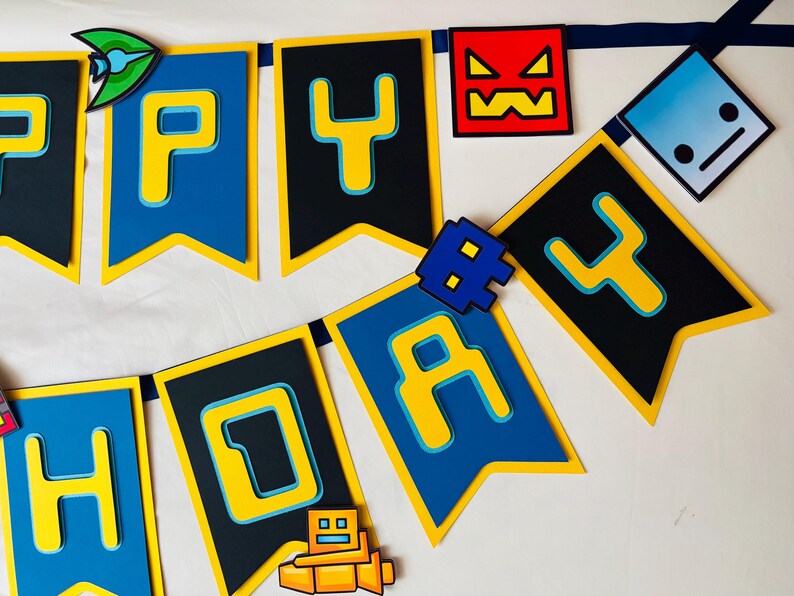 Geometry Dash Happy Birthday Banner - Etsy Israel