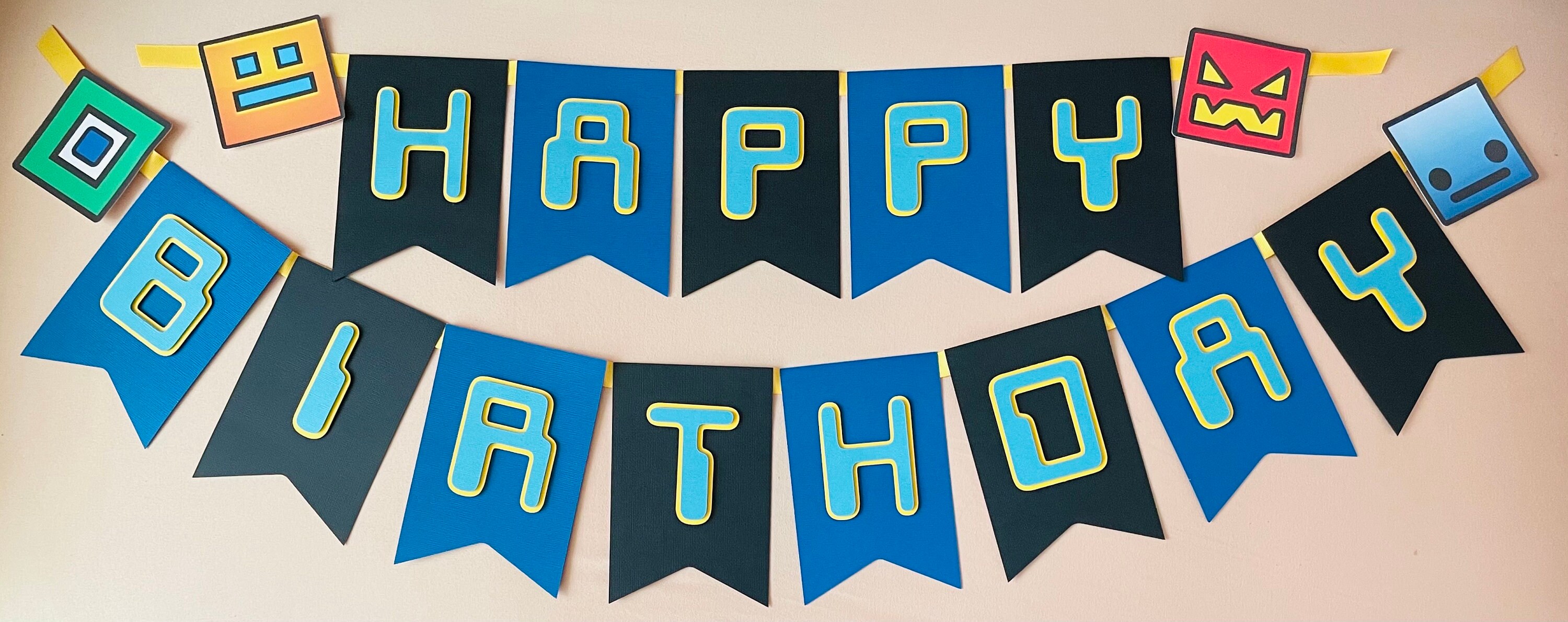 Geometry Dash Happy Birthday Banner - Etsy