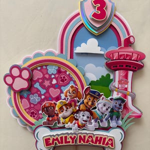 Personalized Paw Patrol Girl Cake Topper - Etsy