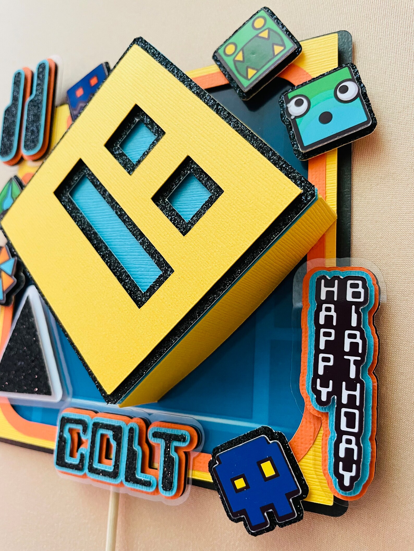 Geometry Dash Cake Topper - Etsy