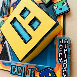 Geometry Dash Cake Topper - Etsy