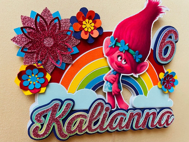 Personalized Poppy-trolls Cake Topper - Etsy