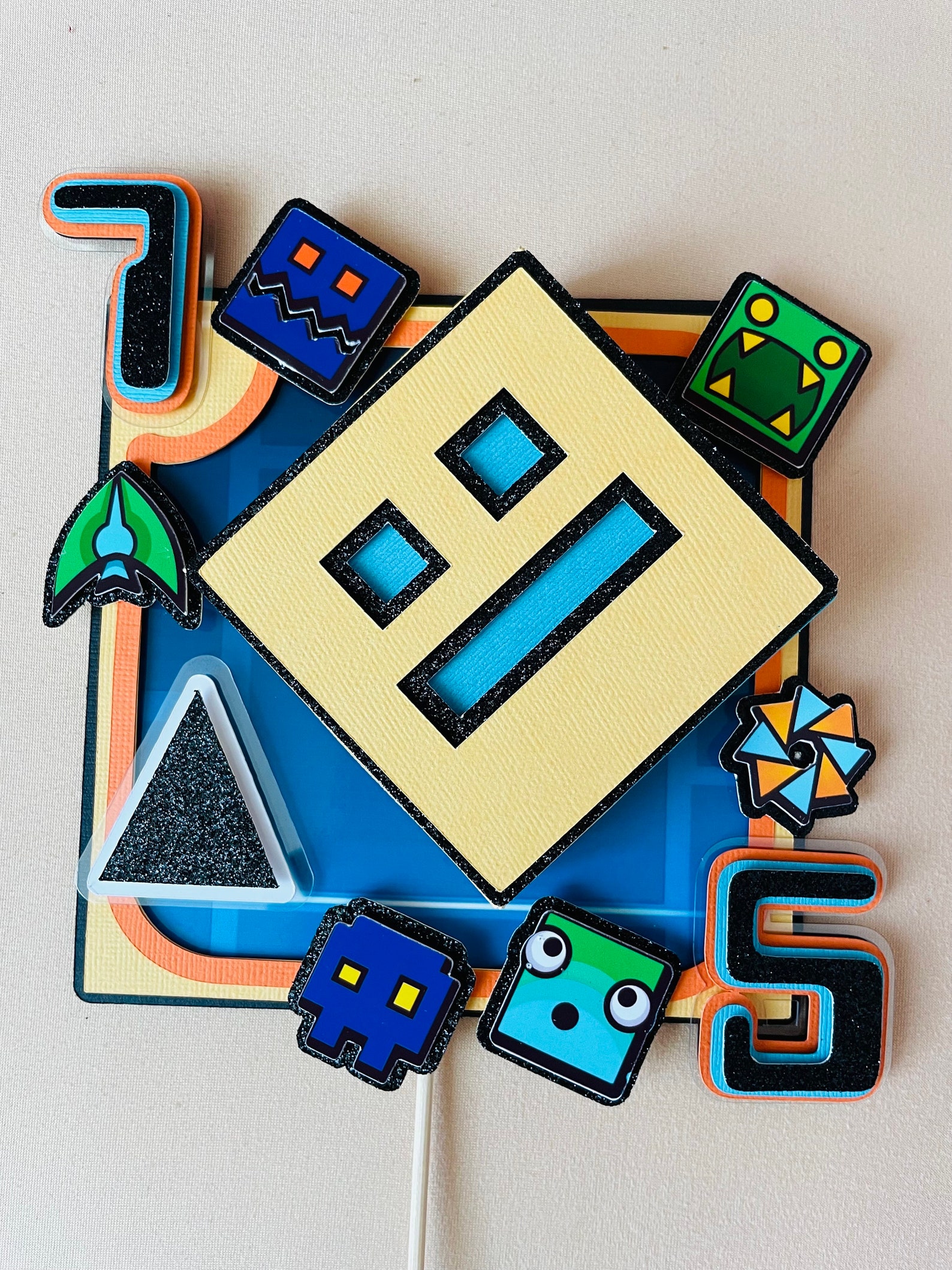 Geometry Dash Cake Topper - Etsy