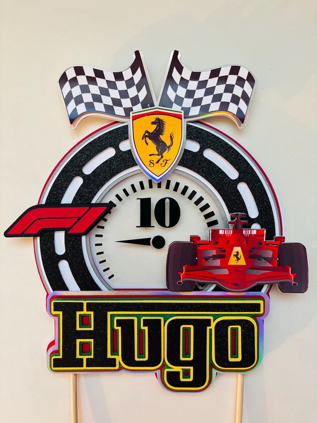 Personalized Ferrari-formula 1-racing Car Cake Topper - Etsy