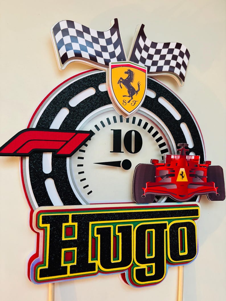 Personalized Ferrari-formula 1-racing Car Cake Topper - Etsy