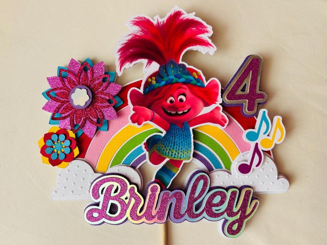 Personalized Poppy-trolls Band Together Cake Topper - Etsy