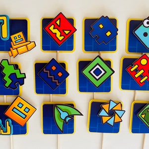Geometry Dash Cupcake Toppers - Set of 12 - Etsy