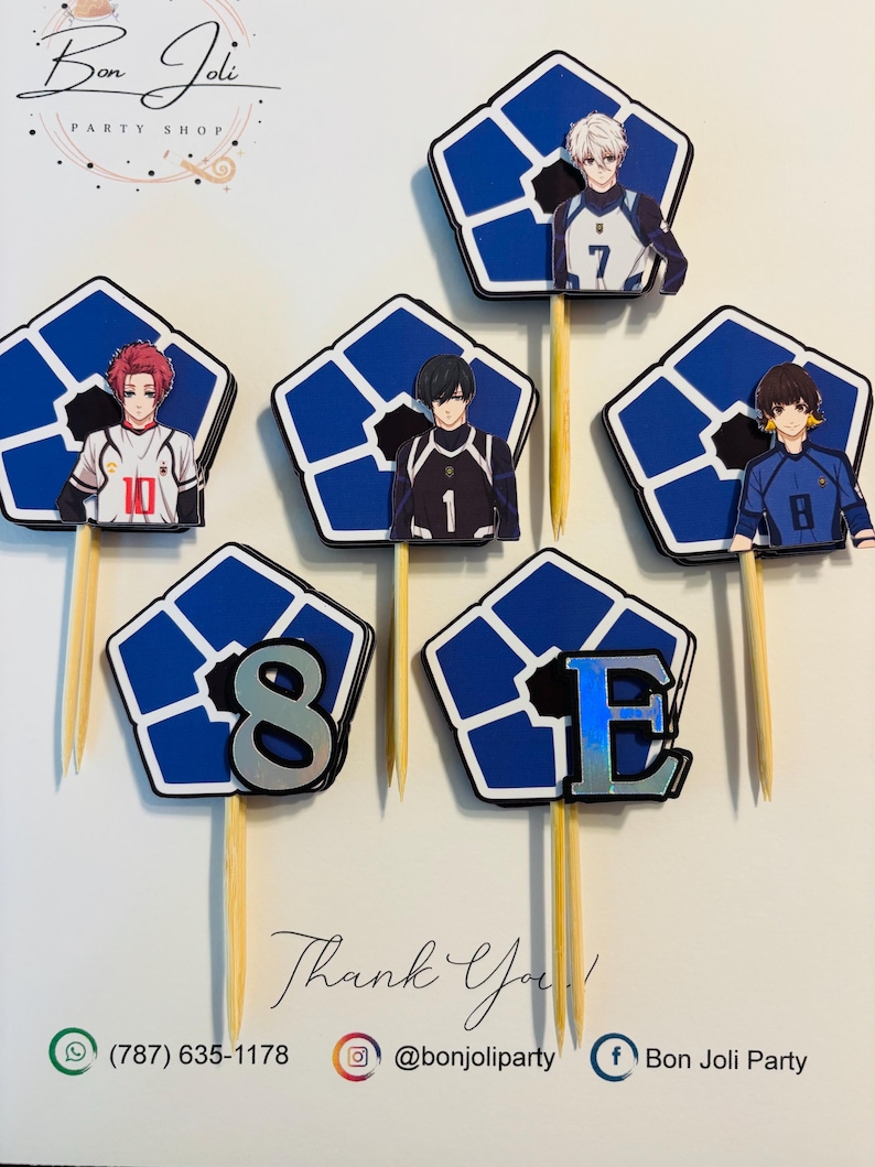 Personalized Bluelock Cupcake Toppers - Set of 12 - Etsy