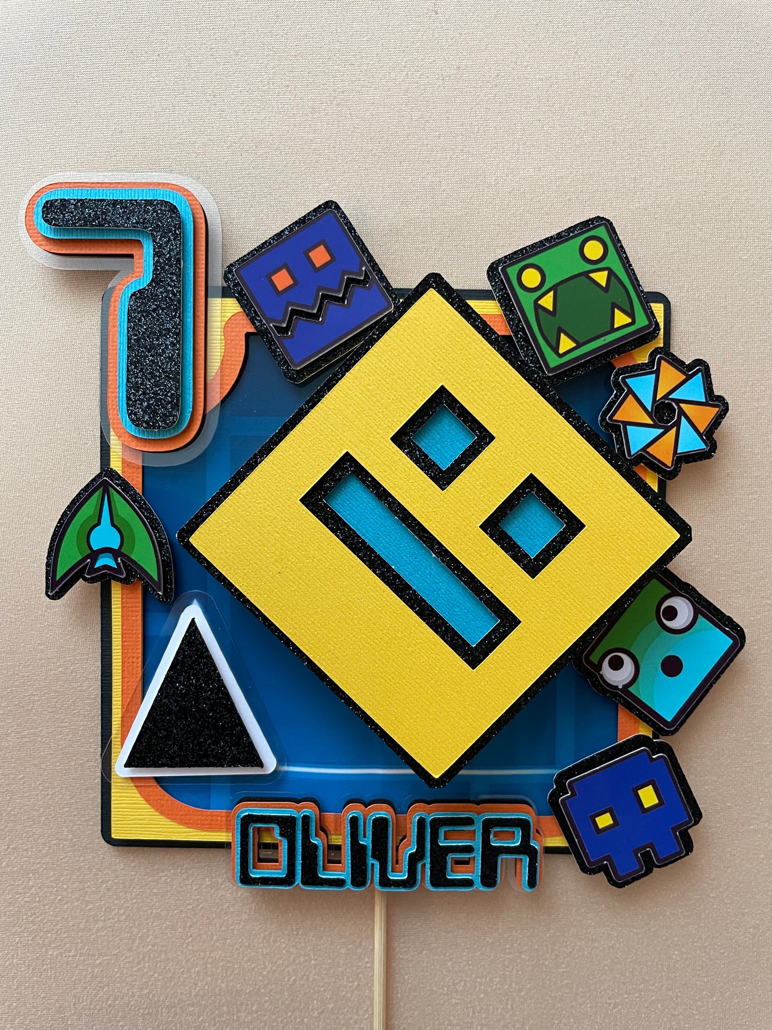 Geometry Dash Cake Topper - Etsy