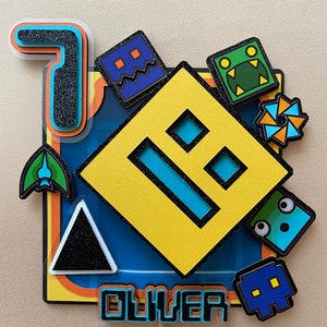 Geometry Dash Cake Topper - Etsy