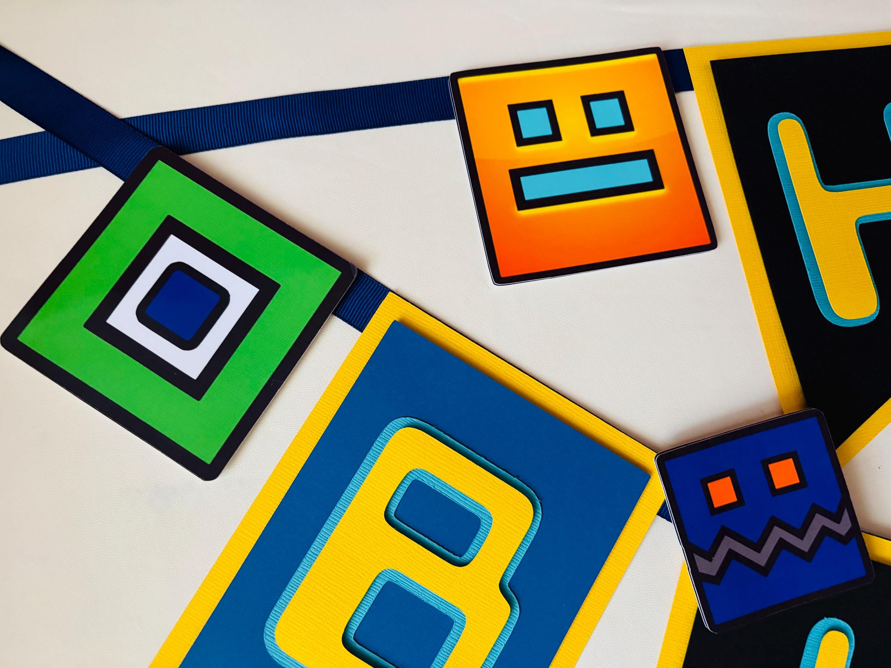 Geometry Dash Happy Birthday Banner - Etsy