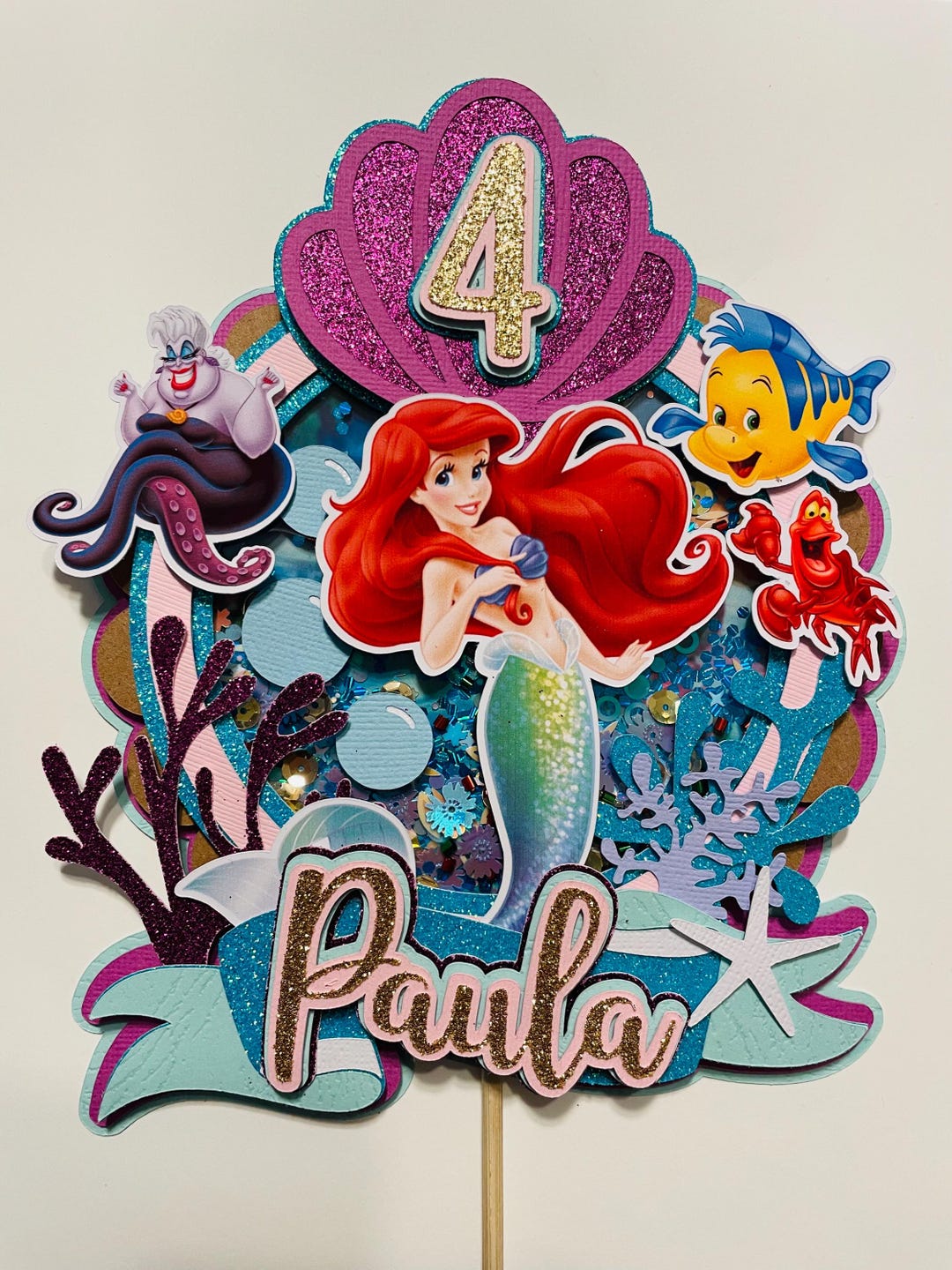 Personalized Ariel the Little Mermaid Cake Topper Shaker - Etsy