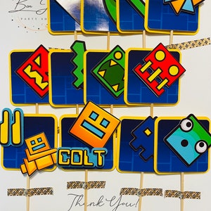 Geometry Dash Cupcake Toppers - Set of 12 - Etsy