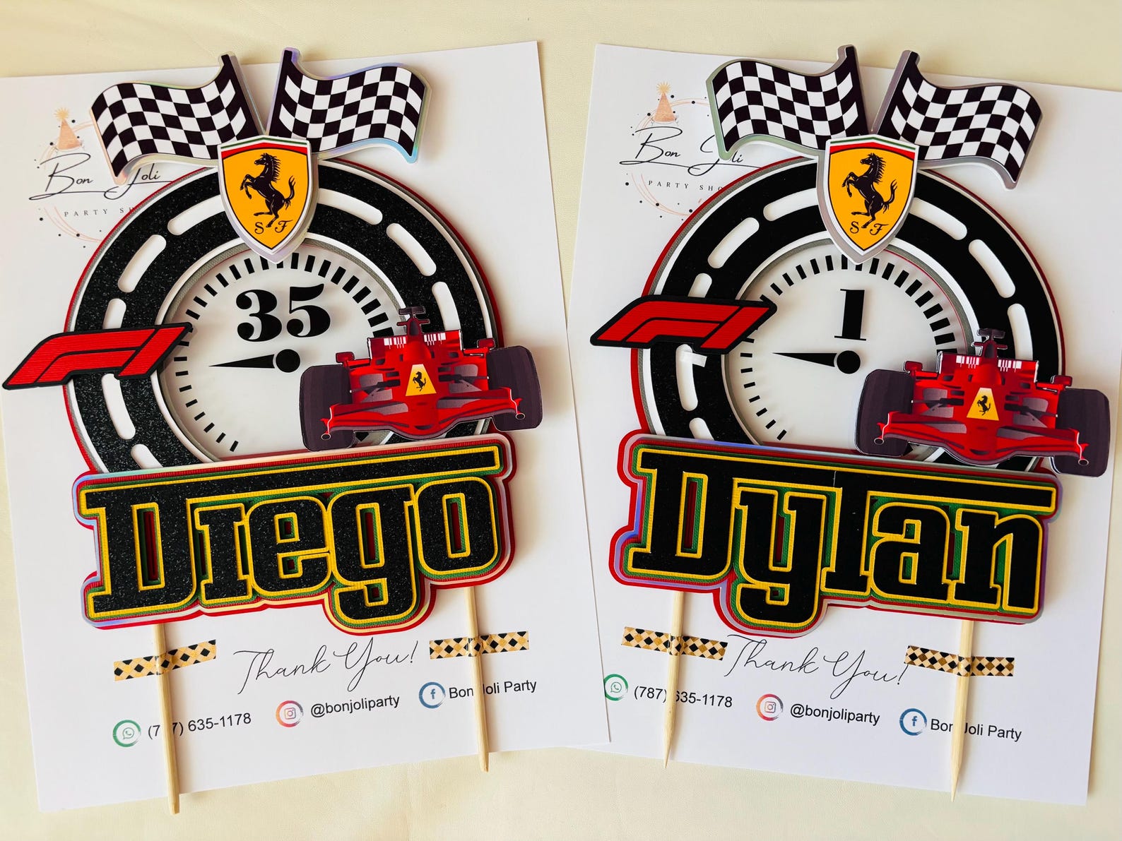 Personalized Ferrari-formula 1-racing Car Cake Topper - Etsy