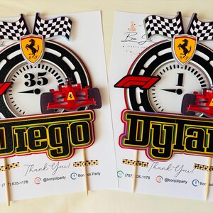 Personalized Ferrari-formula 1-racing Car Cake Topper - Etsy
