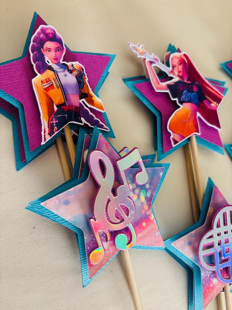 Huntrix-kpop Demon Hunters Cupcake Toppers - Set of 12 - Etsy