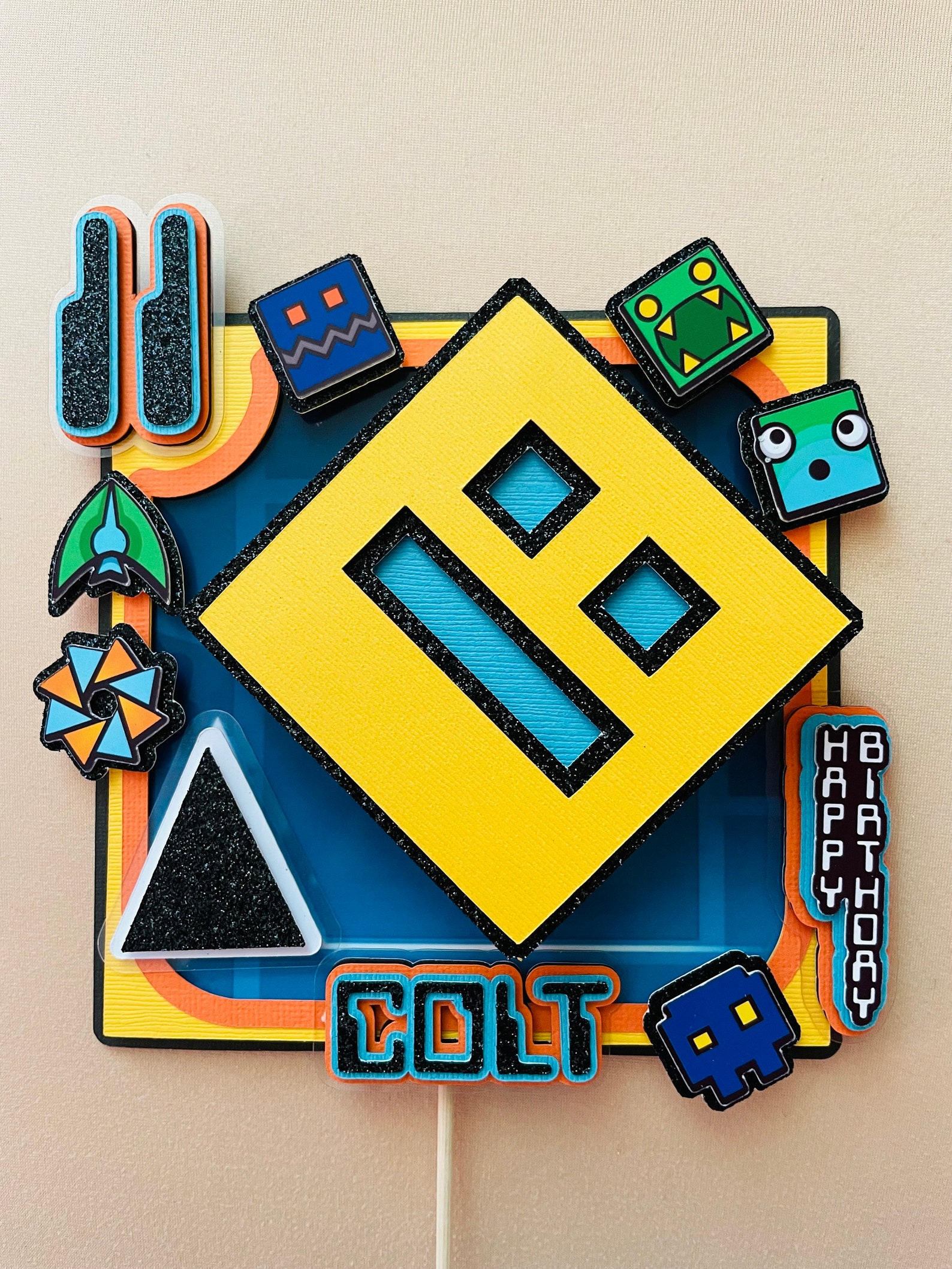 Geometry Dash Cake Topper - Etsy