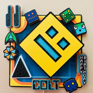 Geometry Dash Cake Topper - Etsy