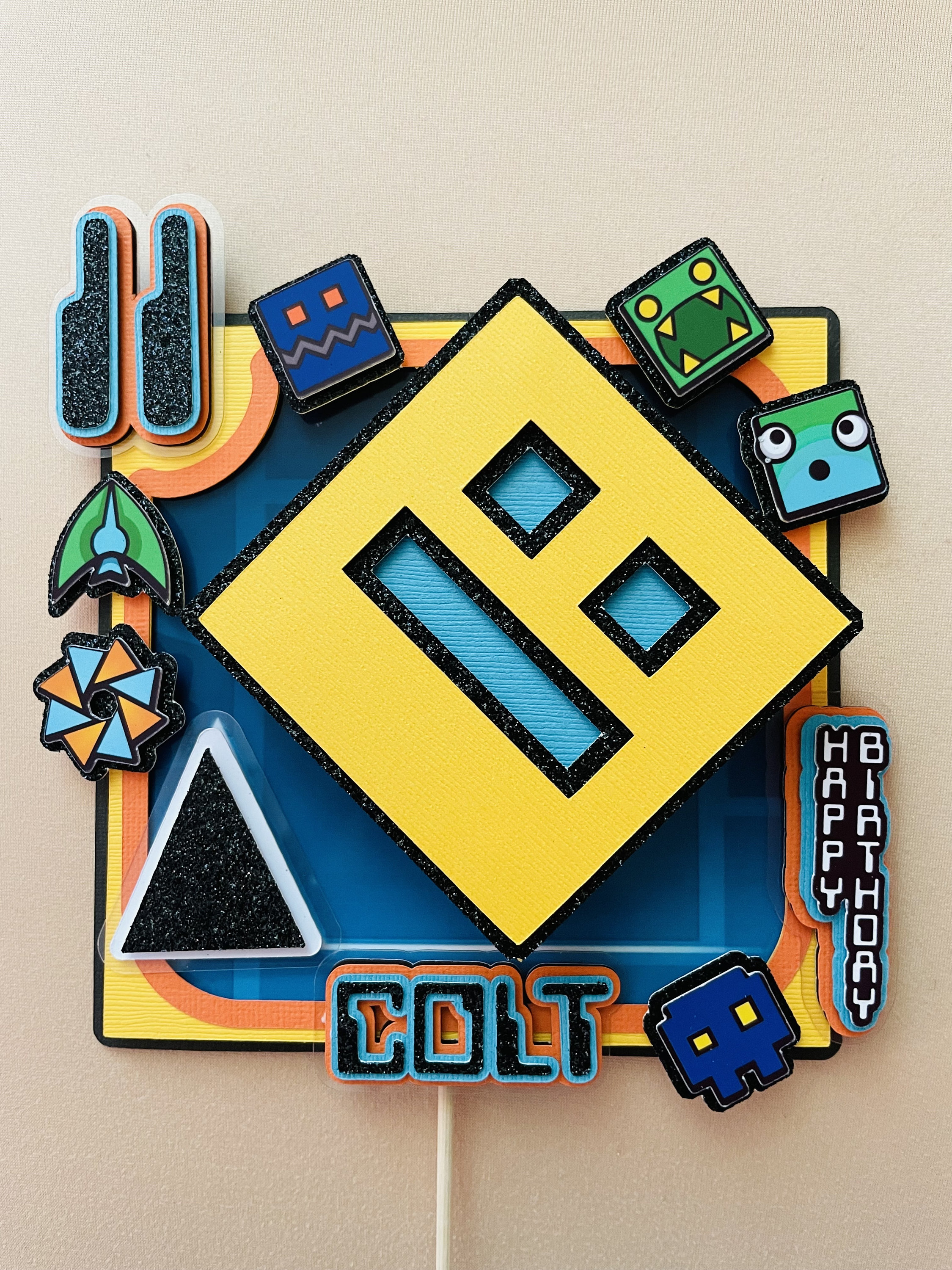 Geometry Dash Cake Topper - Etsy