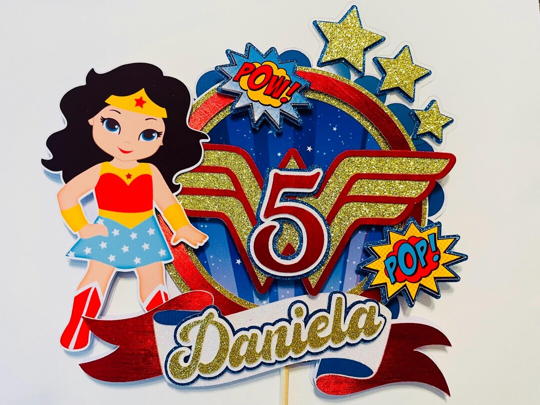 Girl Wonder Woman Cake Topper - Etsy