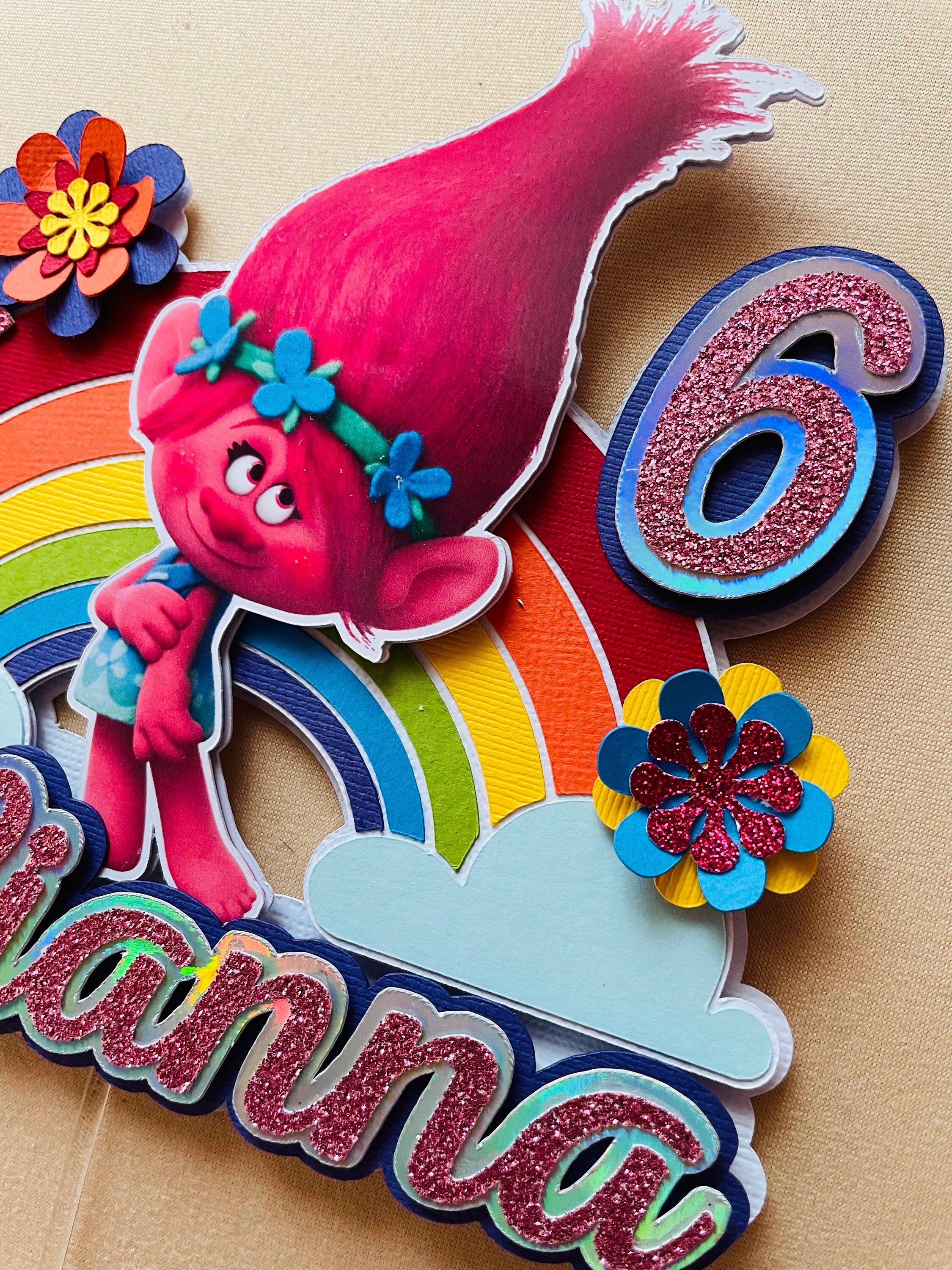 Personalized Poppy-trolls Cake Topper - Etsy