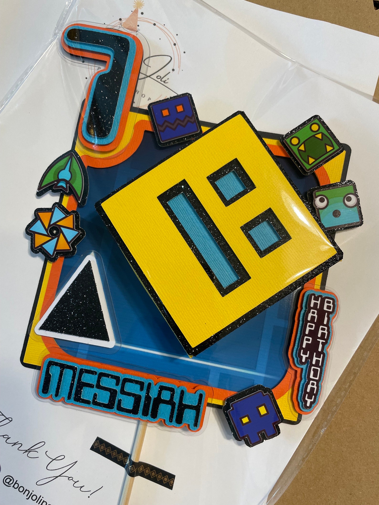 Geometry Dash Cake Topper - Etsy