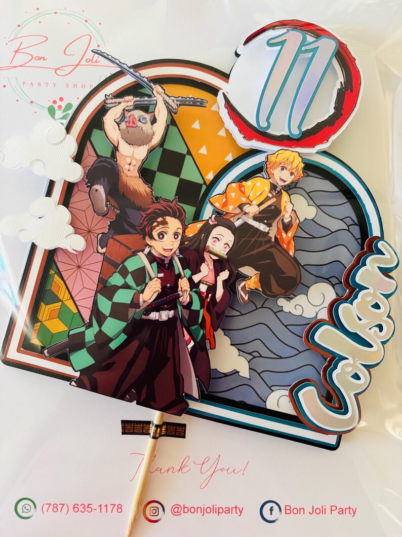 Personalized Anime Demon Slayer Cake Topper - Etsy