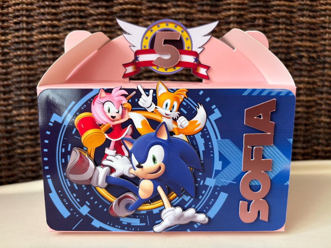 Girl-sonic Personalized Gable Boxes, Favor Boxes for Kids - (12) Twelve ...