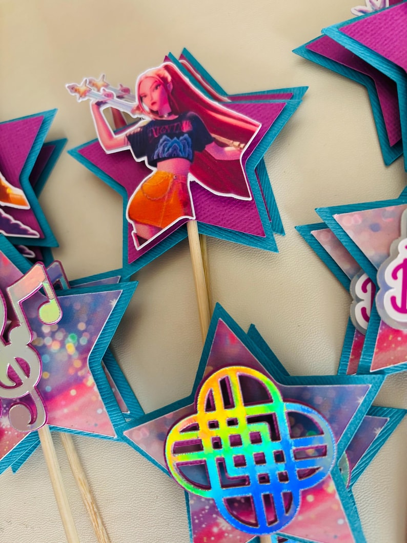 Huntrix-kpop Demon Hunters Cupcake Toppers - Set of 12 - Etsy Australia