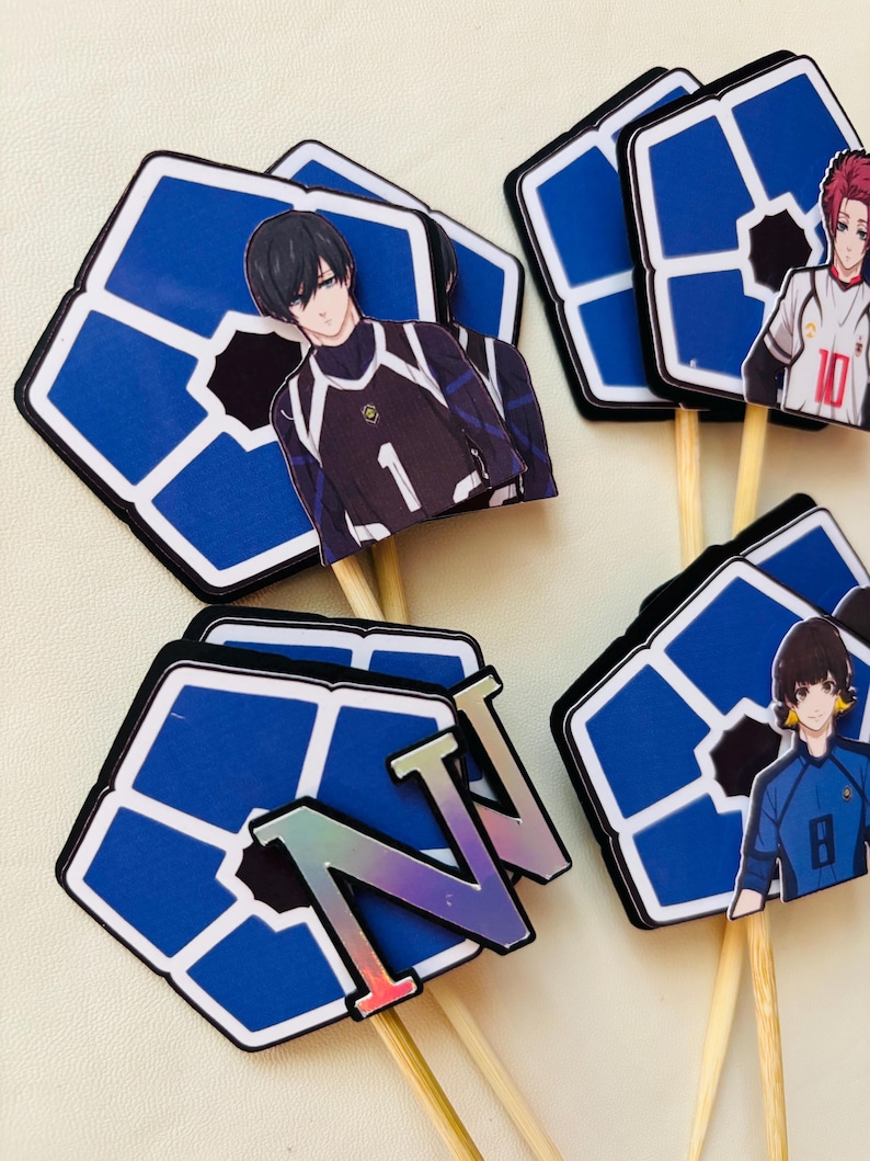 Personalized Bluelock Cupcake Toppers - Set of 12 - Etsy