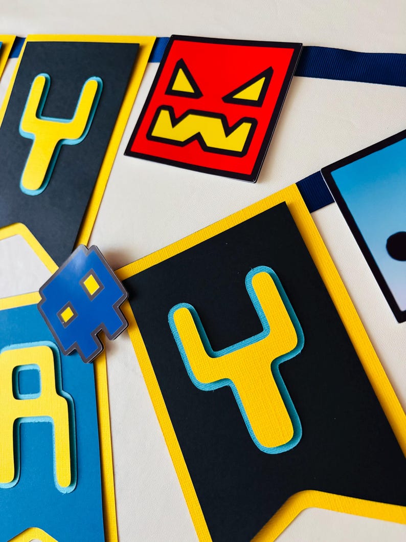 Geometry Dash Happy Birthday Banner - Etsy Israel