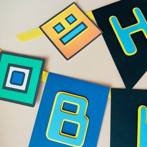 Geometry Dash Happy Birthday Banner - Etsy